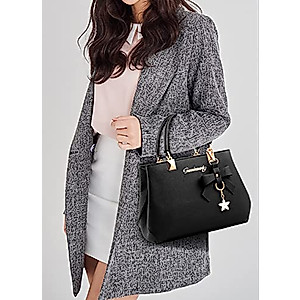 Dreubea Womens Handbag Tote Shoulder Purse Leather Crossbody Bag Black