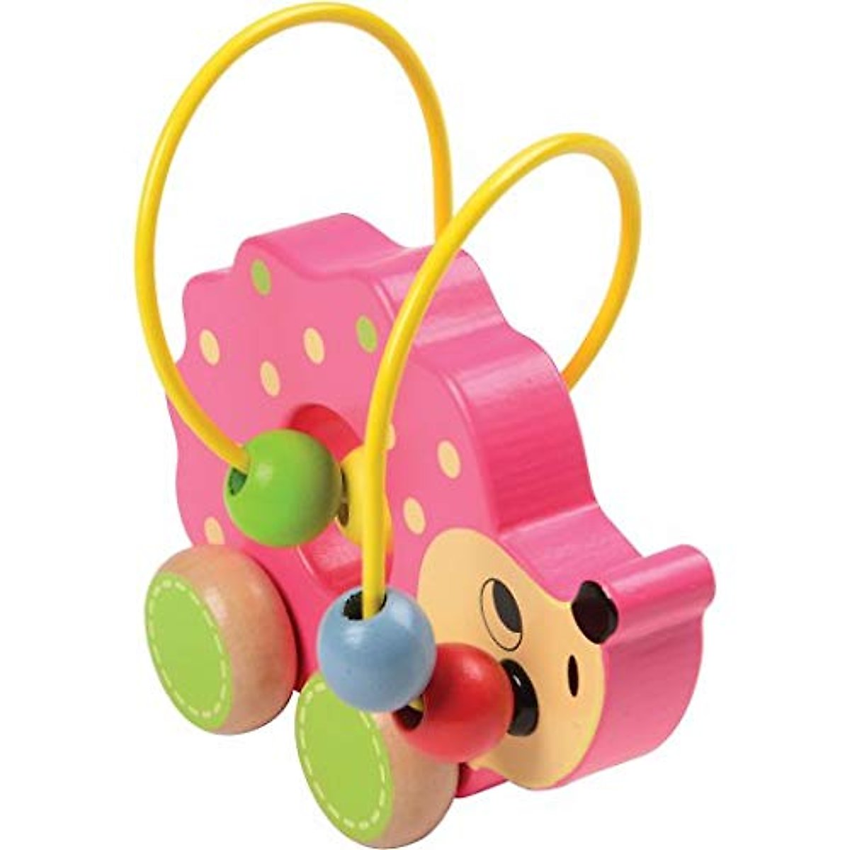 Constructive Playthings Set of Three Wooden Push Along Animal Bead Mazes Featuring 6" W. Alligator and 5 1/2" H. Giraffe for Ages 12 Months and Up