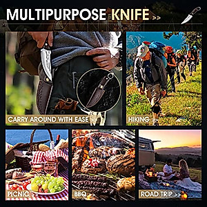 DRAGON RIOT Utility Paring Knife Portable Small Cleaver Butcher Knives Gift for Men Brisket Meat Processing Trimming Knife