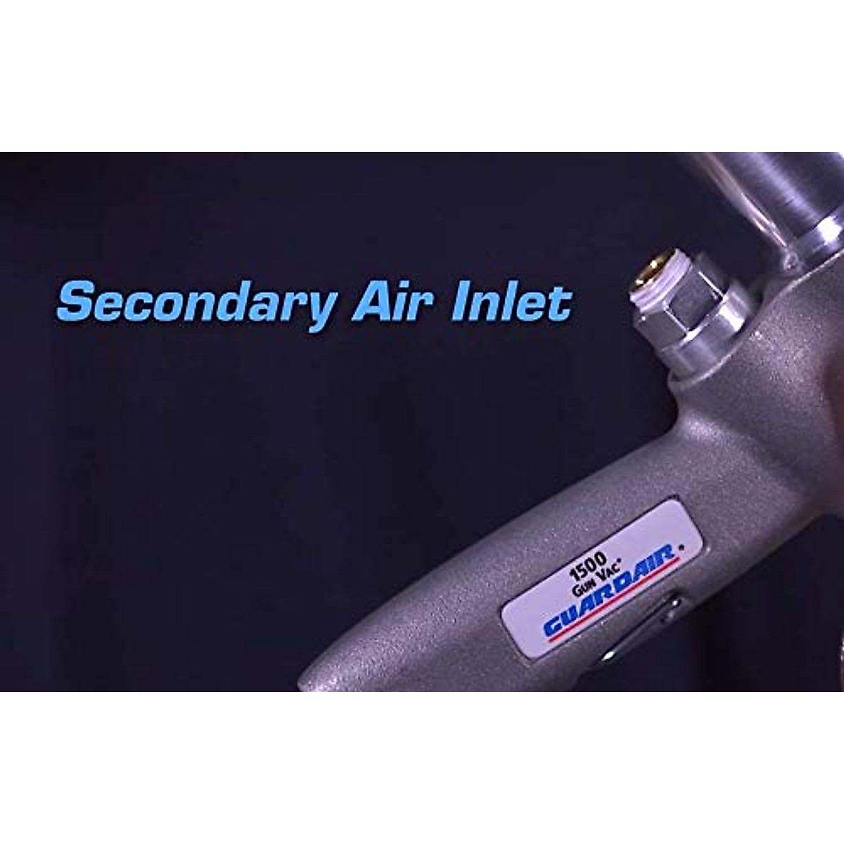 Guardair Gun Vac 1500 Pneumatic Gun Vacuum Cleaner Suction Kit with 9-Inch Crevice Tool and High Filtration Collection Bag