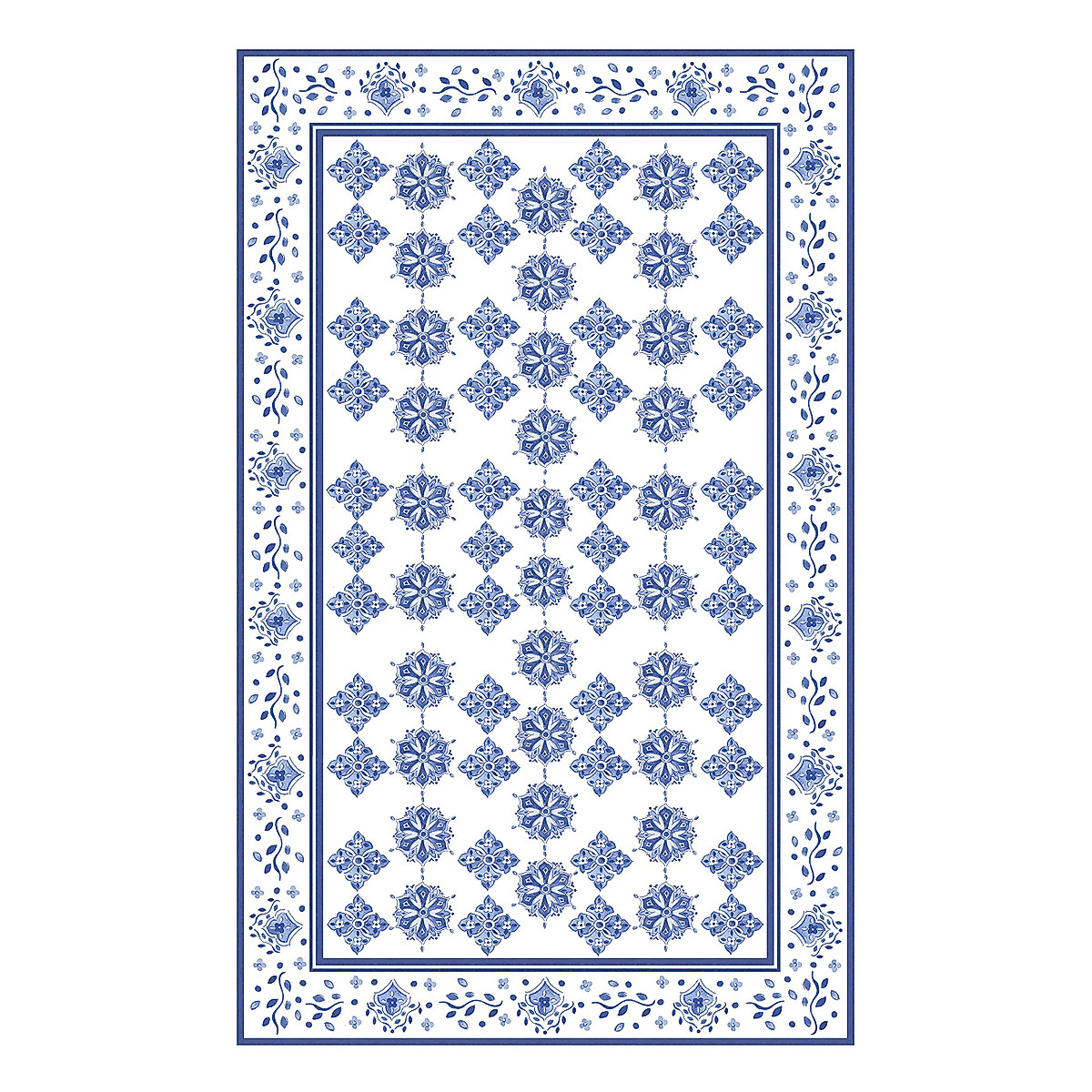 Le Cadeaux Moroccan Blue Melamine Spoon Rest and Tea Towel Set, large, white