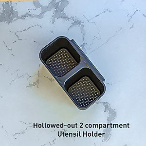 TEKNOTEL Dish Rack Large Dish Drying Rack with Swivel Spout for Kitchen Counter, Expandable Dish Drainer Rack with Utensil Holder and Cup Holder (Rectangle)