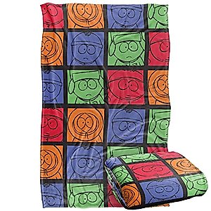 South Park Character Tiles Silky Touch Super Soft Throw Blanket 36" x 58", Multi