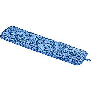 Rubbermaid Commercial Products Mop Head for Microfiber Damp Mop, 18-Inch, Blue, Heavy-Duty Single Sided Cleaning Cloth for Hardwood/Tile/Laminated Floors in Kitchen/Lobby/Office