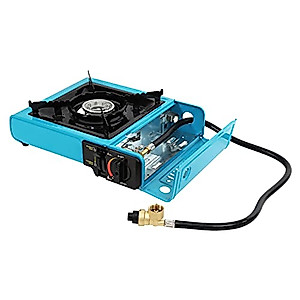 Lot45 Portable Camping Stove Propane or Butane 8000 BTU - 1 Single Burner Camping Stove with Carrying Case - Gas Cooking Tabletop Propane and Butane Dual Fuel Portable Stove for Indoor or Outdoor Use