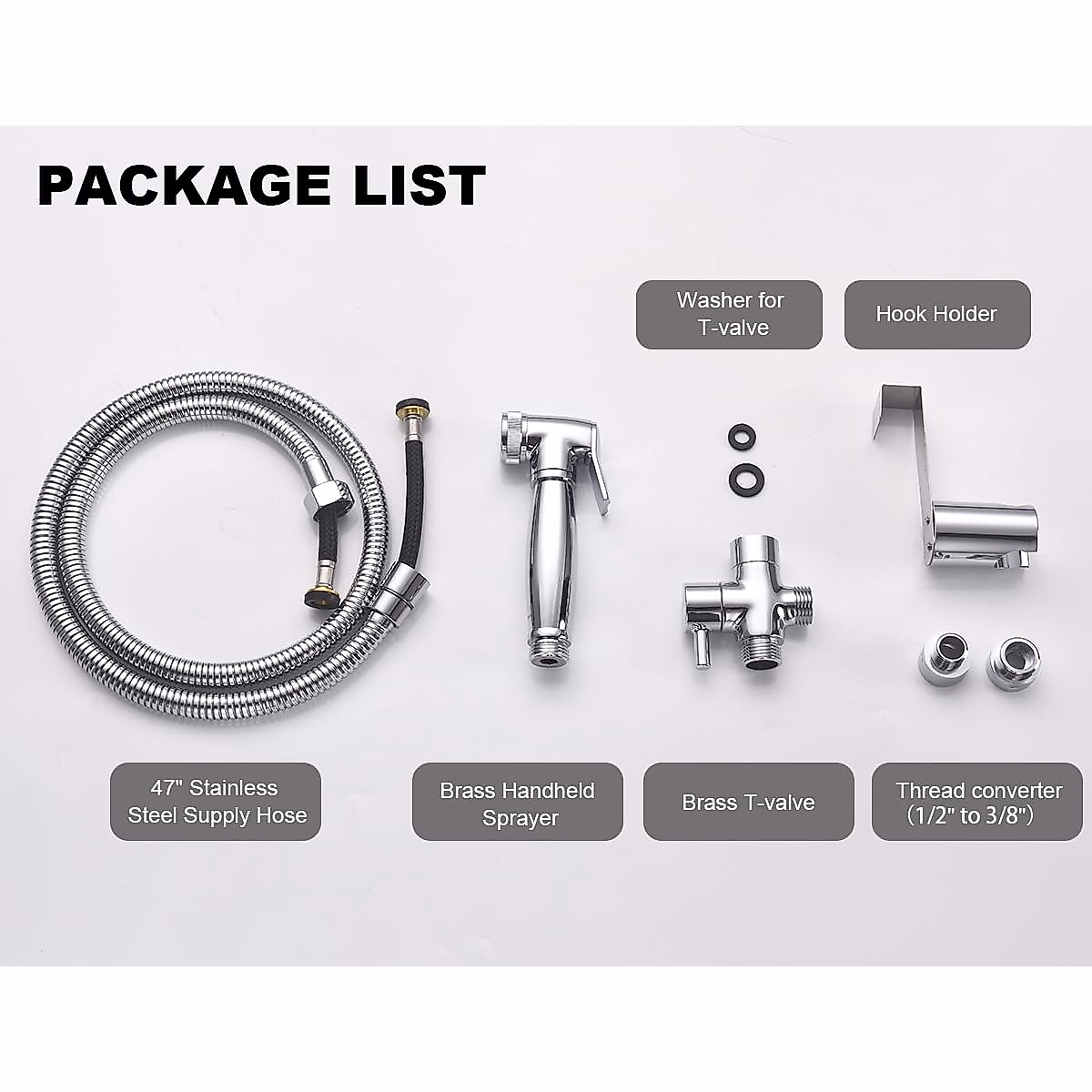 YUNZHIZHAO Powerful Handheld Bidet Sprayer for Toilet/Bathroom, Multi-Purpose Spray with Complete Premium Accessories