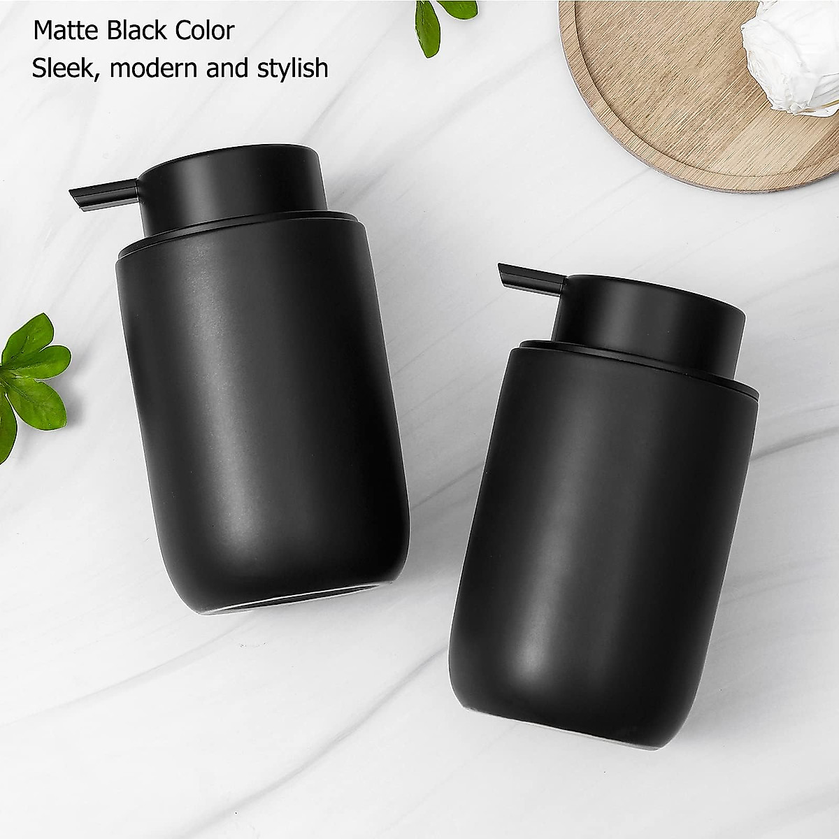 rejomiik Foaming Soap Dispenser Thick Ceramic Foam Hand Soap Dispenser for Bathroom or Kitchen Sink, Liquid Pump Bottles for Hand soap, Body Wash, Black