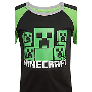 Minecraft Boys Creepers 3 Piece T-Shirt Tank Top Short Set (Black, 5-6)