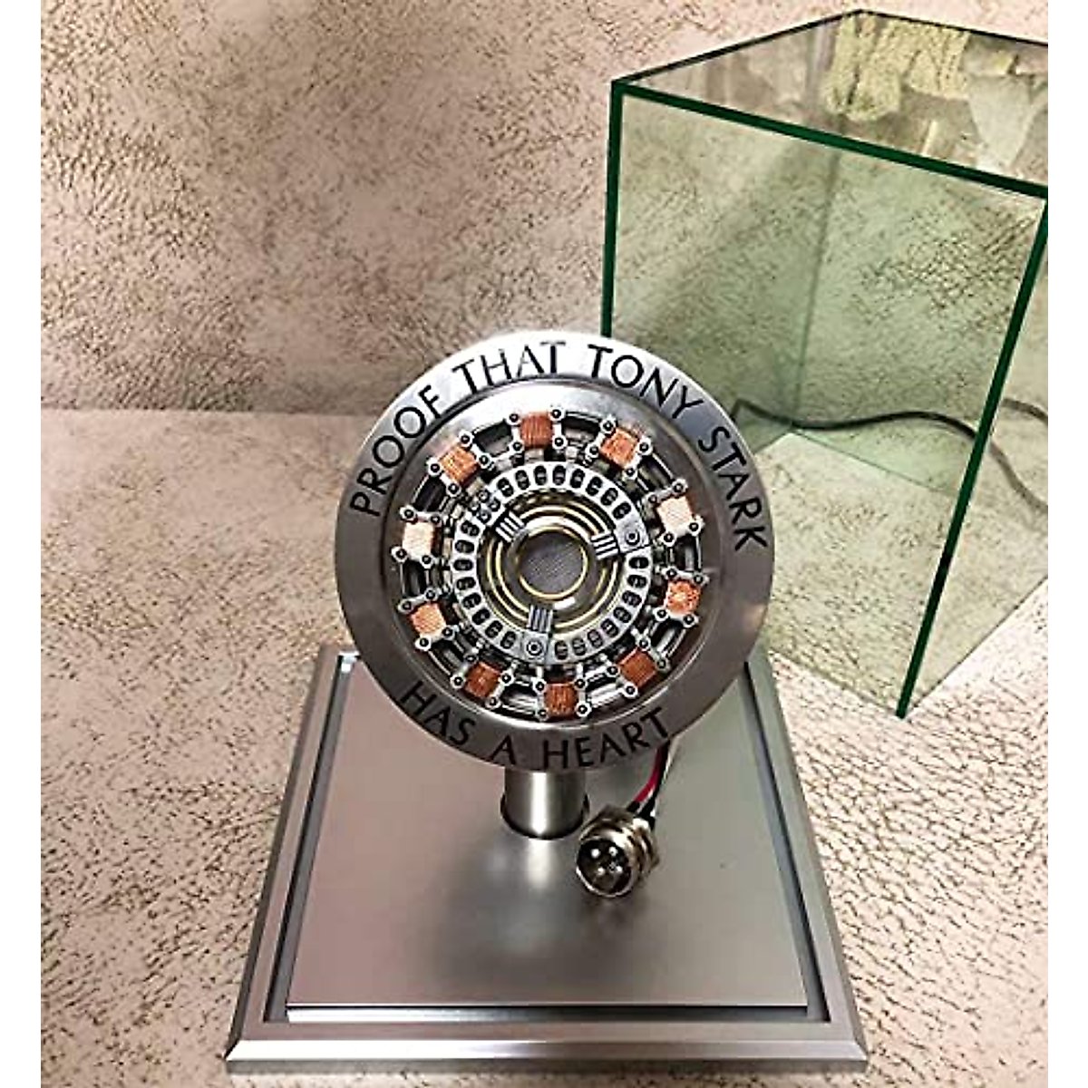 Lonyiabbi 1:1 Arc Reactor MK1 Model LED Light Vibration Sensing Control USB Interface Finished Product Display Box Toys Gift (MK1)