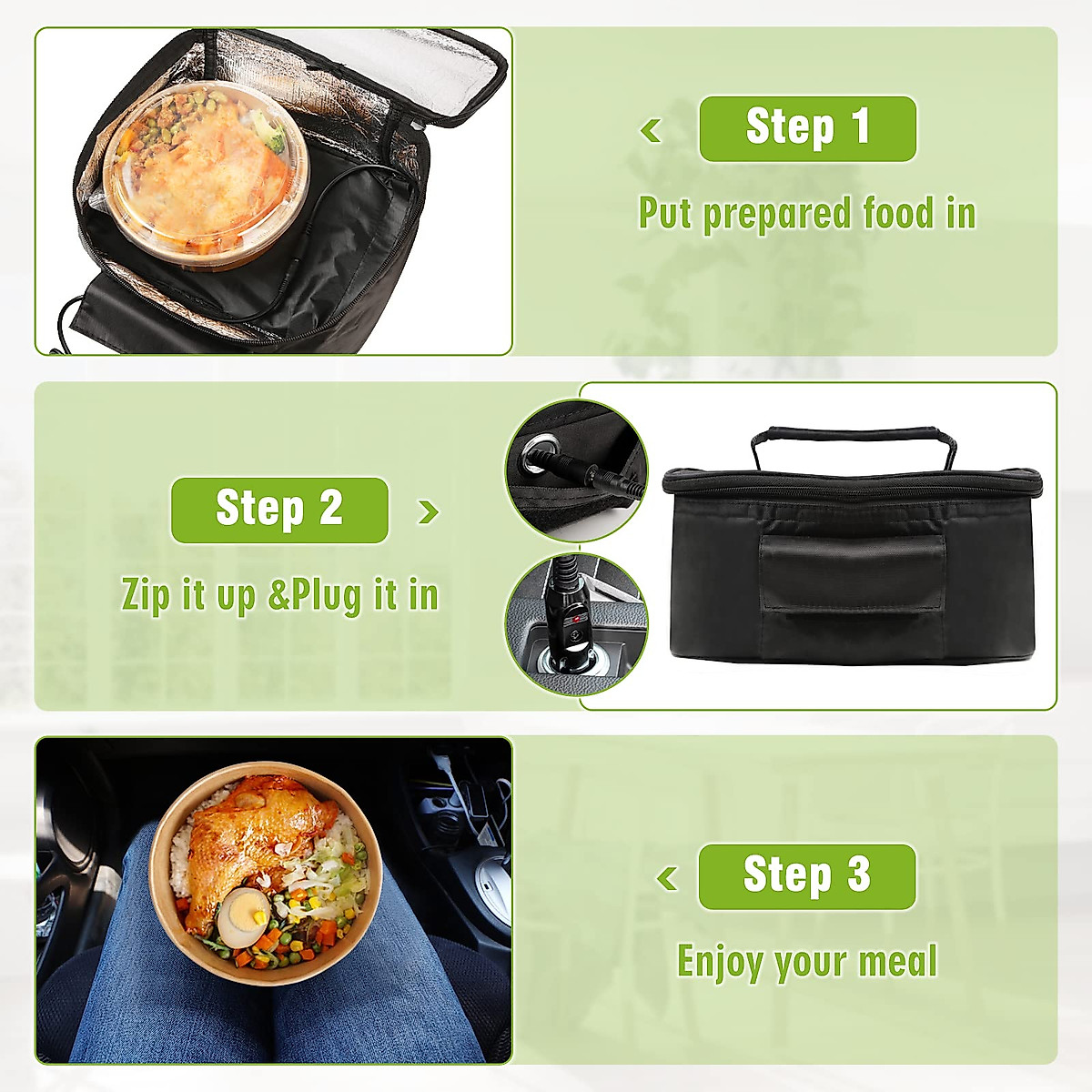 AOSUYOU Portable Oven 12V Car Food Warmer Portable Mini Oven,Car Heating Lunch Box for Cooking and Reheating Food in Car,Truck, Travel,Camping,Work,Home |