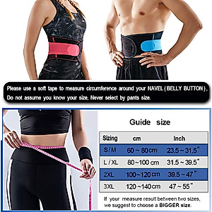 T TIMTAKBO Waist Back Support Belt for Women Men, Lumbar Support of Back Brace for Lower Back Pain Relief, Adjustable Waist Support Belt for Sciatica,Scoliosis(Black/Red, L/XL Fit Belly 31.5"-39.5")