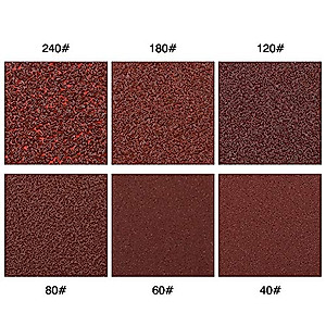 Coceca 100pcs Triangle Sanding Pads Sandpaper Hook and Loop Sanding Sheet for Wood Fit 3-1/8 Inches Oscillating Multi Tool, 40/60/80120/180/240 Grit