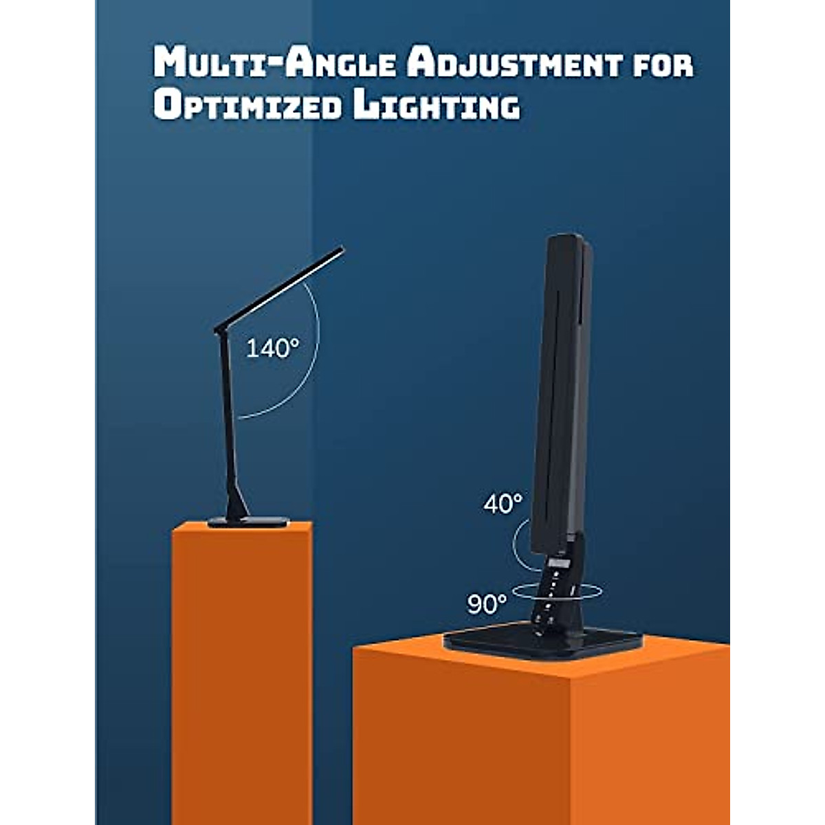 soysout LED Desk Lamp, Table Lamp with USB Charging Port, 4 Lighting Mode with 5 Brightness Levels, 1H Timer, Memory Function, Brightest Desk Light for Study, Reading, Office and Bedroom, 14W (Black)