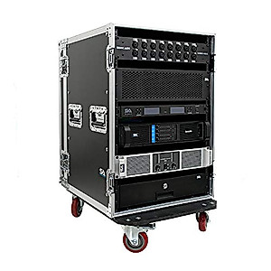 Seismic Audio - SA-PTR-16UC - 16 Space Pro Audio DJ Road Rack Case with Casters - 16U Pro Tour Grade Rack