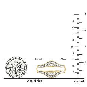 Dazzlingrock Collection 0.52 Carat (ctw) 14K White Diamond Ladies Wedding Enhancer Guard Ring 1/2 CT, Yellow Gold, Size 8.5