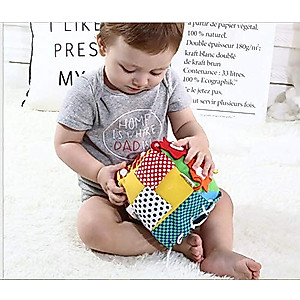 KAKIBLIN Cubic Activity Learning Toy with Zippers, Latches, Buckles, Laces, Snaps, Buttons and More - Perfect for Toddlers at Home, on Airplanes, Cars or Travel