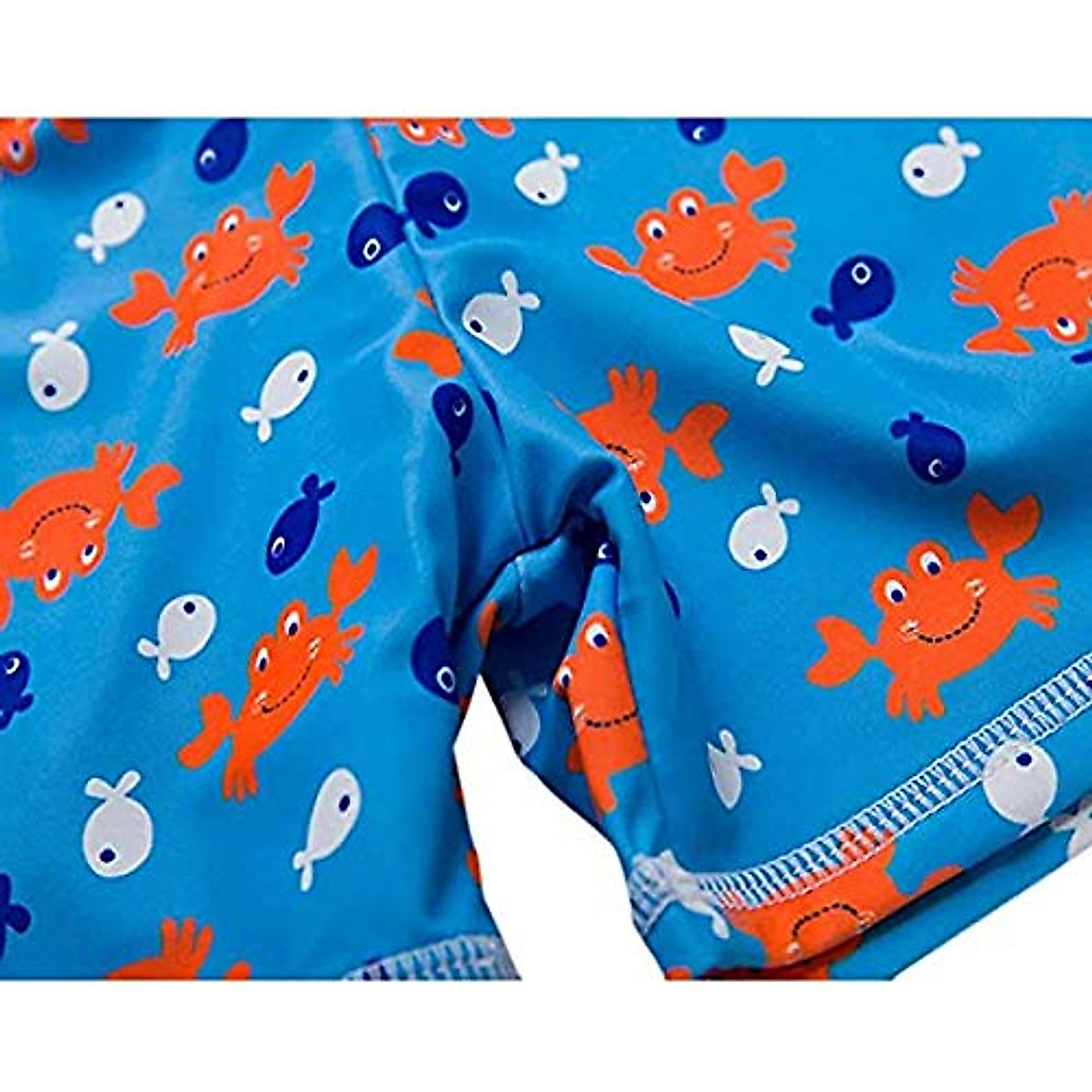Baby Toddler Boys Two Pieces Swimsuit Set Boys Bathing Suit Rash Guards with Hat UPF 50+ FBA (Crab-c, 6-9 Months)