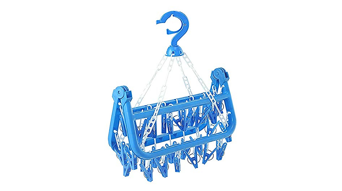 Foldable 32 Clips Laundry Hanger for Efficient Drying