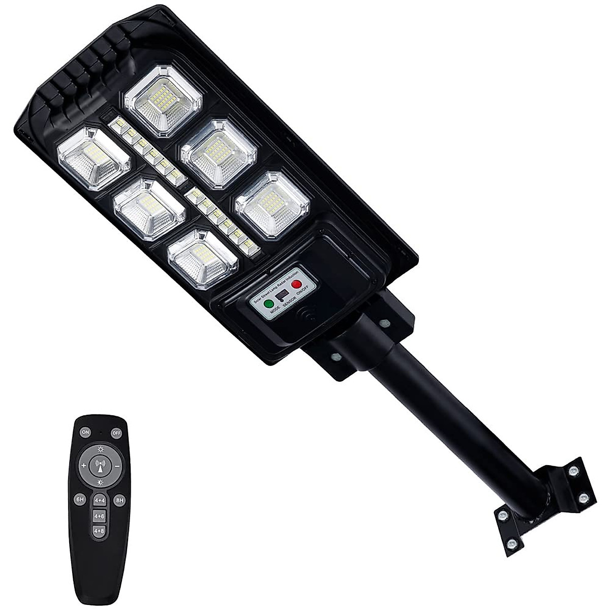 WERISE 100W Solar Lights Outdoor Motion Sensor 8000 Lumens Dusk to Dawn Solar Street Light Outdoor with IP65 Waterproof 6500k Super Bright Flood Light Solar Powered for Parking Lot,Street,Backyard