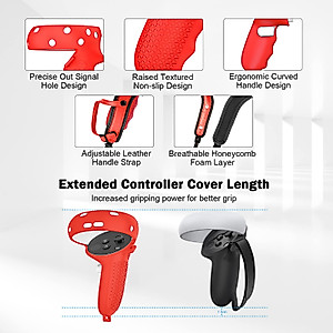 Accessories for Oculus Quest 2, YIZEIJOB 4 in 1 VR Silicone Cover Skin Set- Including VR Headset Cover, Two Quest2 Controllers Grips Cover, Anti-Sweat Face Pad, and Oculas VR Lens Protector-Blue