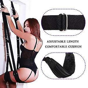 NEWZEST Sex Swing, BDSM Sex Toys Bondage Restraints Sex Furniture Adult Sex Toys & Games, Sex Accessories for Adults Couples, Soft Over-The-Door Sex Swing with Thick Cushion