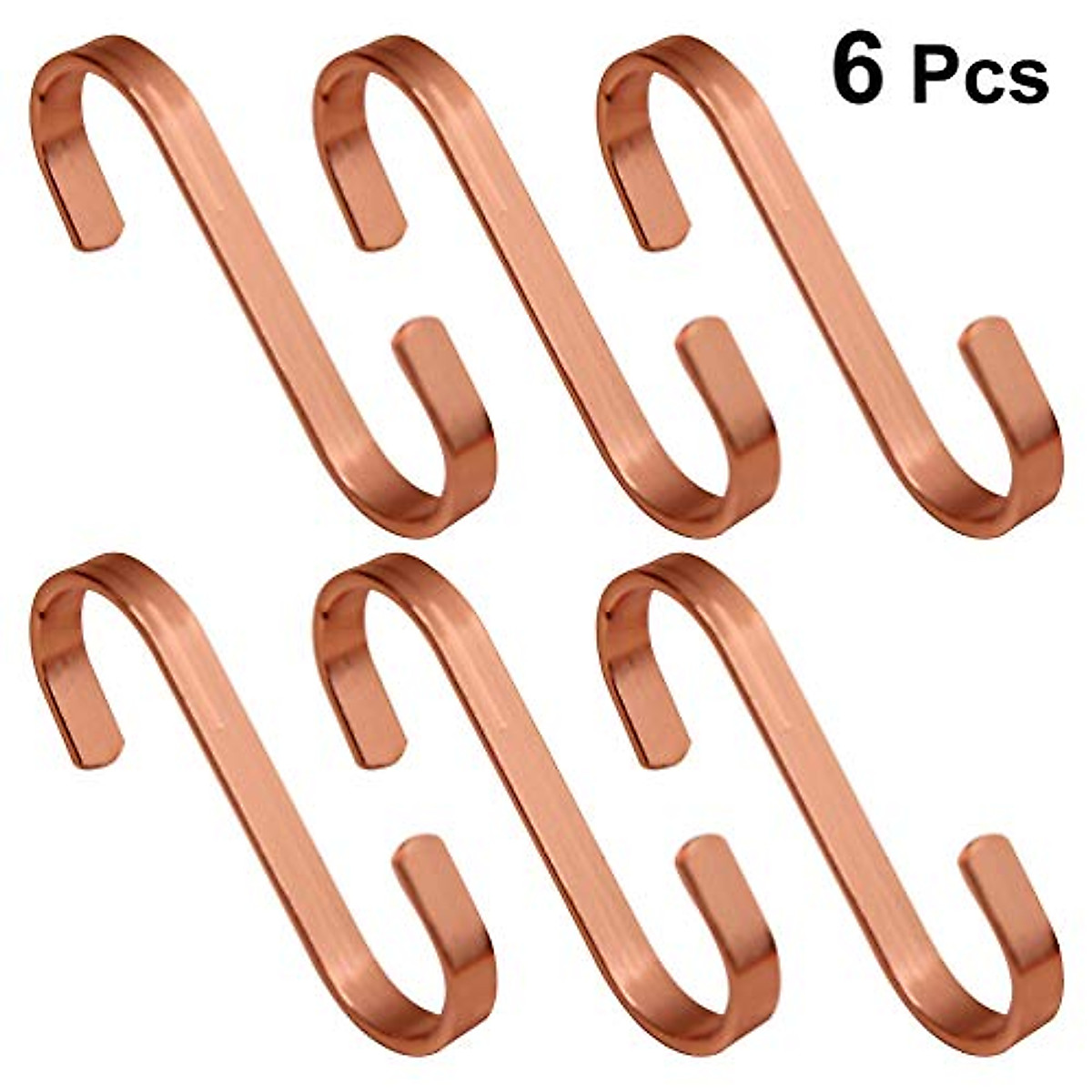 TOPBATHY 6pcs S Shaped Hook Heavy Duty S Hooks Rack Hangers Hanging Hangers Hooks for Bedroom, Supermarket,Bathroom, Kitchen and Office: Pan, Pot, Coat, Bag,Towels, Plants(10cm Rose Gold)