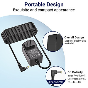 9.5V AC/DC Adapter for Casio Keyboard AD-E95100LU Power Supply Charger SA-46 SA-47 LK-125 LK-127 CTK-240 CTK-245 CTK-1100 for Casio ADE95100LU, 100-240V AC to 9.5V DC Converter