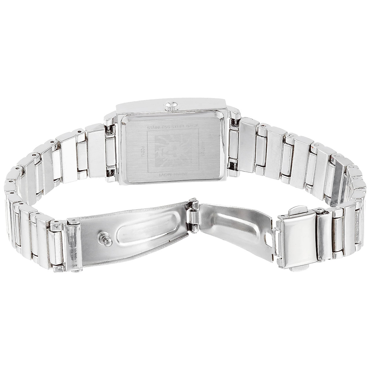 Anne Klein Women's Japanese Quartz Dress Watch with Metal Strap, Silver, 14 (Model: AK/3763SVSV)