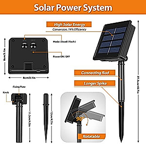 KPafory Solar String Lights Outdoor,2 Pack Waterproof Solar Fairy Lights 36FT 100LED 8 Modes Copper Wire Lights for Patio Yard Trees Christmas Wedding Banquet Garden Decorations,Green