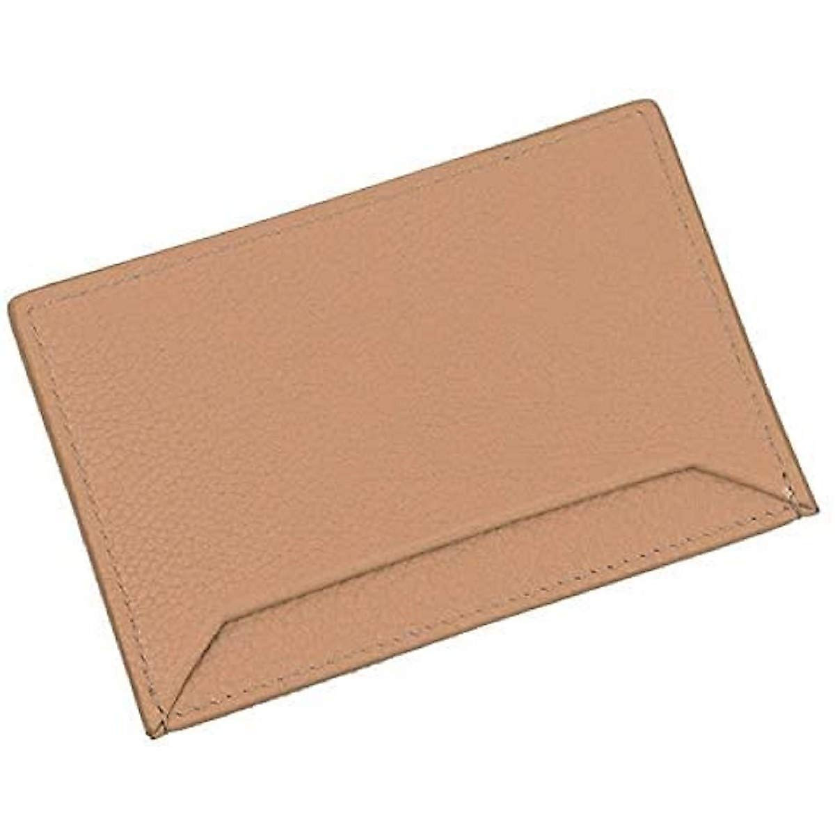Prada Vitello Grain Leather Card Holder Cipria Beige Gold Logo 1MC208