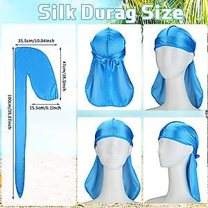 Tarpop 54 Pieces Silk Durags for Men Women 18 Colors Durags Wave Cap Satin Durags for 360 Waves Breathable Doo Rags with Wide Strap Durags for Hair Waves Fitness Cycling Hiking Camping Running