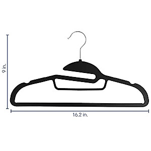 Elama Home 30 Piece Rubber Non Slip Hanger with U-Slide in Black, 30 Piece Set (ELH-30)