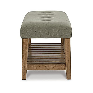 Signature Design by Ashley Cabellero Modern Upholstered Accent Bench, Light Gray & Brown