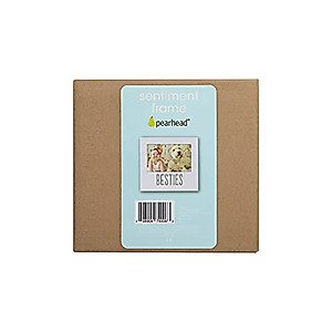 Pearhead Bestie and Baby Frame, Baby and Pet Keepsake Frame, 4" x 6" Photo Insert, Tabletop And Wall Mount Picture Frame, White