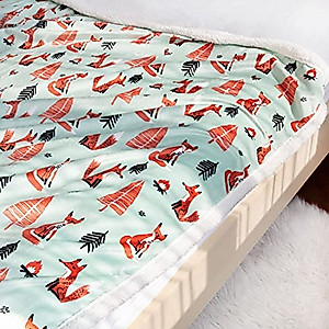 BORITAR Sherpa Throw Blanket Super Soft Warm Ultra Luxurious Fleece Blanket for Baby Children Teen Boys, Unisex or Adult Minky Blanket with Sherpa Plush Backing (50 x 60 Inch, Lovely Brown Fox)