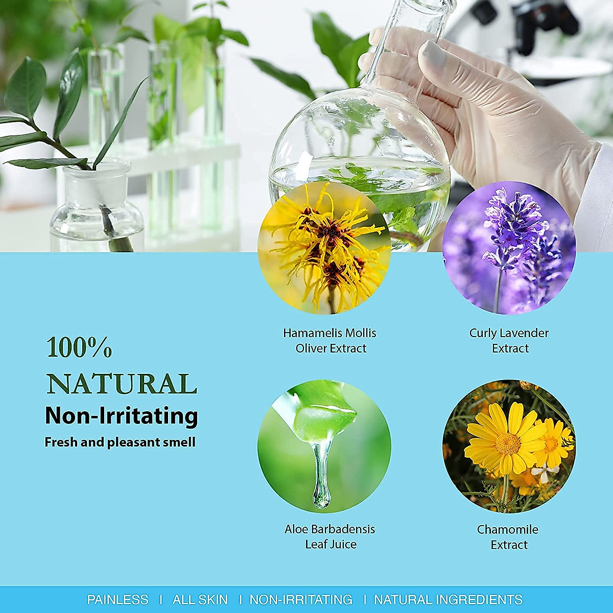 RANTHERM Hair Removal Spray, Hair Inhibitor, Hair Stop Growth Spray For Arm Underarm Legs Face Back Leg Chest Bikini, Natural Ingredient, Non-Irritating Hair Removal Spray for Women and Men