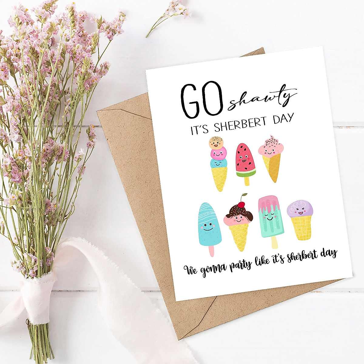 Arezzaa Funny Birthday Cards - Birthday Card For Friend Or Sister - Go Shawty It's Sherbert Day
