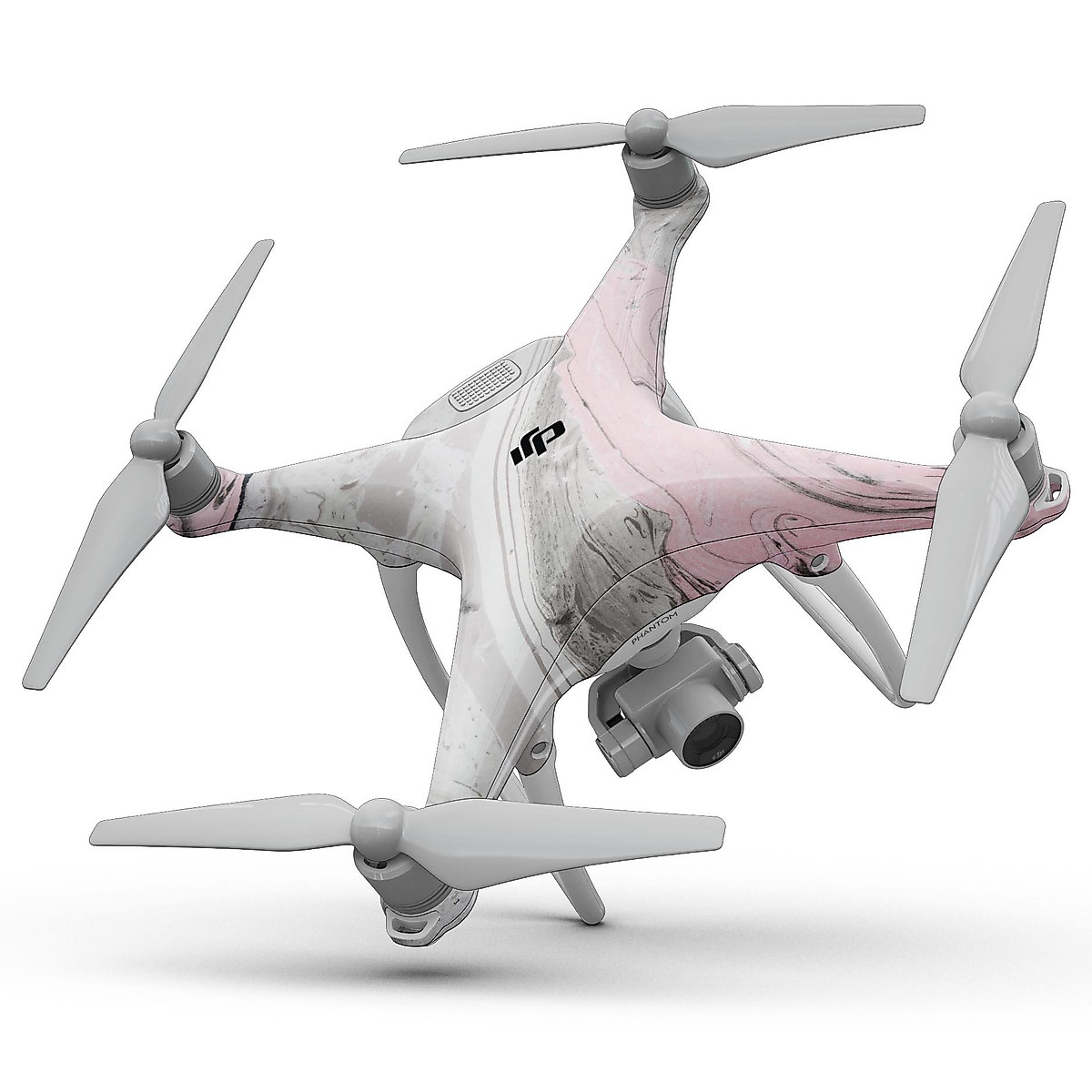 Design Skinz Design Skinz Mixtured Pink and Gray Textured Marble Full-Body Wrap Decal Skin-Kit Compatible with The Drone DJI Phantom 3/Phantom 3 Pro