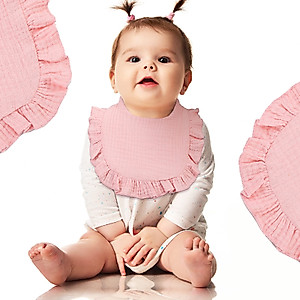 Jiuguva 10 Pack Muslin Baby Bibs Cotton Drool Bandana Bibs Solid Colors Lap Shoulder Newborn Bibs Adjustable Baby Bibs Set for Toddler Infant Unisex Boys Girls Teething Drooling