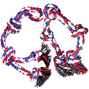 Youngever 2 Pack 3.5 Feet Dog Rope Toys for Aggressive Chewers, Tough Rope Chew Toys for XL, Large Dog, Indestructible Rope