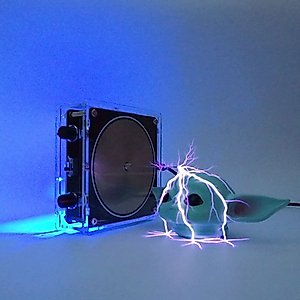 Bluetooth Music Tesla Coil 10 Cm Solid State Tesla Coil Kit Touchable Artificial Lightning Electric Power Wireless Transmission Model Arc Plasma Loudspeaker Science Experiment Tool Desktop Toy