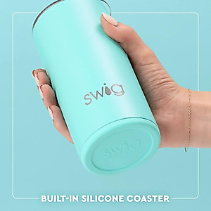 Swig Life 12oz Insulated Tumbler, Travel Coffee Tumbler with Lid, Cup Holder Friendly Travel Coffee Mug, Stainless Steel Thermos (Sugar Skulls)