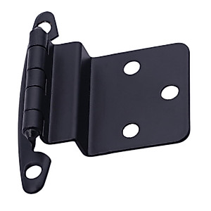 DecoBasics 3/8 Inset Non Self Closing Cabinet Hinge, Matte Black - 25 Pack