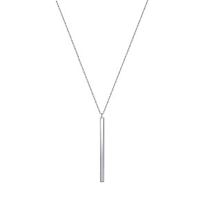 Artmiss Bar Pendant Necklace Gold Long Y-Necklace Delicate Lariat Chain Jewelry for Women(Silver)