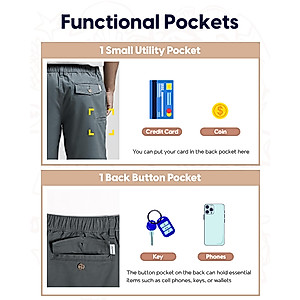 maamgic Men's Classic-fit 7" Cotton Casual Shorts Elastic Waistband with Multi-Pocket Daily Wear Walking Summer Outfit