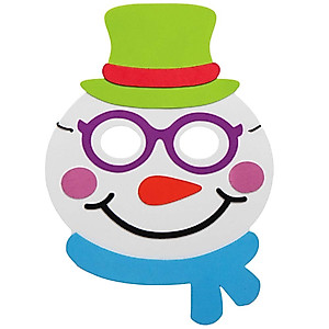Baker Ross AX528 Snowman Mask Costume Kits for Kids - Pack of 4, Foam Arts and Crafting Activities for The Festive Season