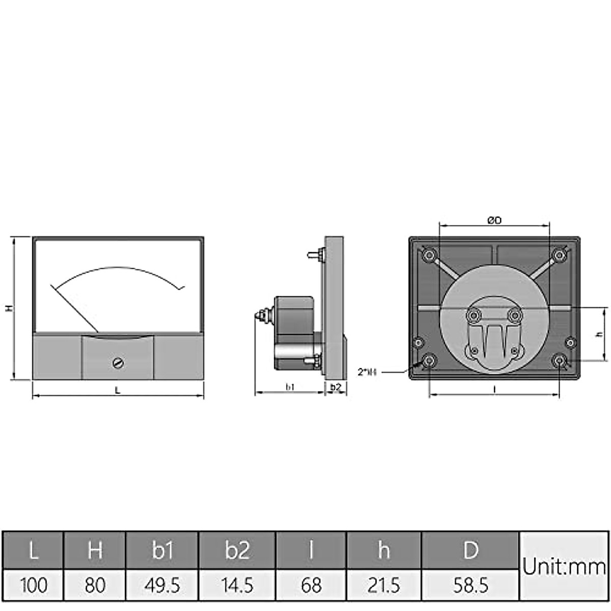 Fielect AC 0-3A Analog Current Panel 44L1 Amp Ammeter Gauge Meter 1.5 Accuracy for Auto Circuit Measurement Tester
