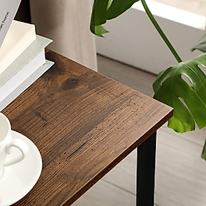 VASAGLE End Table Set of 2, 2-Tier Nightstands Side Table Night Stand Bedside Desk for Small Space in Living Room, Bedroom, Steel Frame, Easy Assembly, 2-Pack, Chestnut Brown, ULET202B17