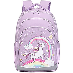 Abshoo Cute Kids Backpack For Girls Kindergarten Elementary Unicorn School Backpacks With Chest Strap (Unicorn Purple)