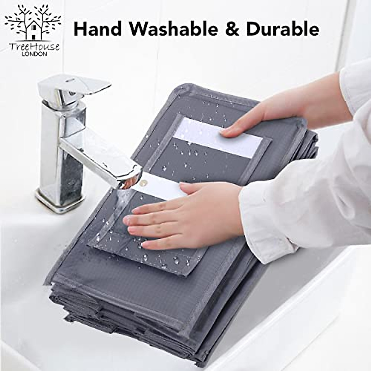 TreeHouse London Hanging Wig Organizer for Closet – Wig Storage for Multiple Wigs, Hair Extensions & Wig Accessory Holder – Space Saving Hanger Rack - with 2 Drawers (Gray)